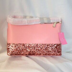kate spade | Bags | Kate Spade Pink Rose Gold Glitter Crossbody Bee ...